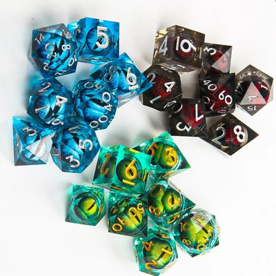 7PCS DND Dice Set Polyhedral Resin Dices For Dungeons&Dragons RGB Game ...