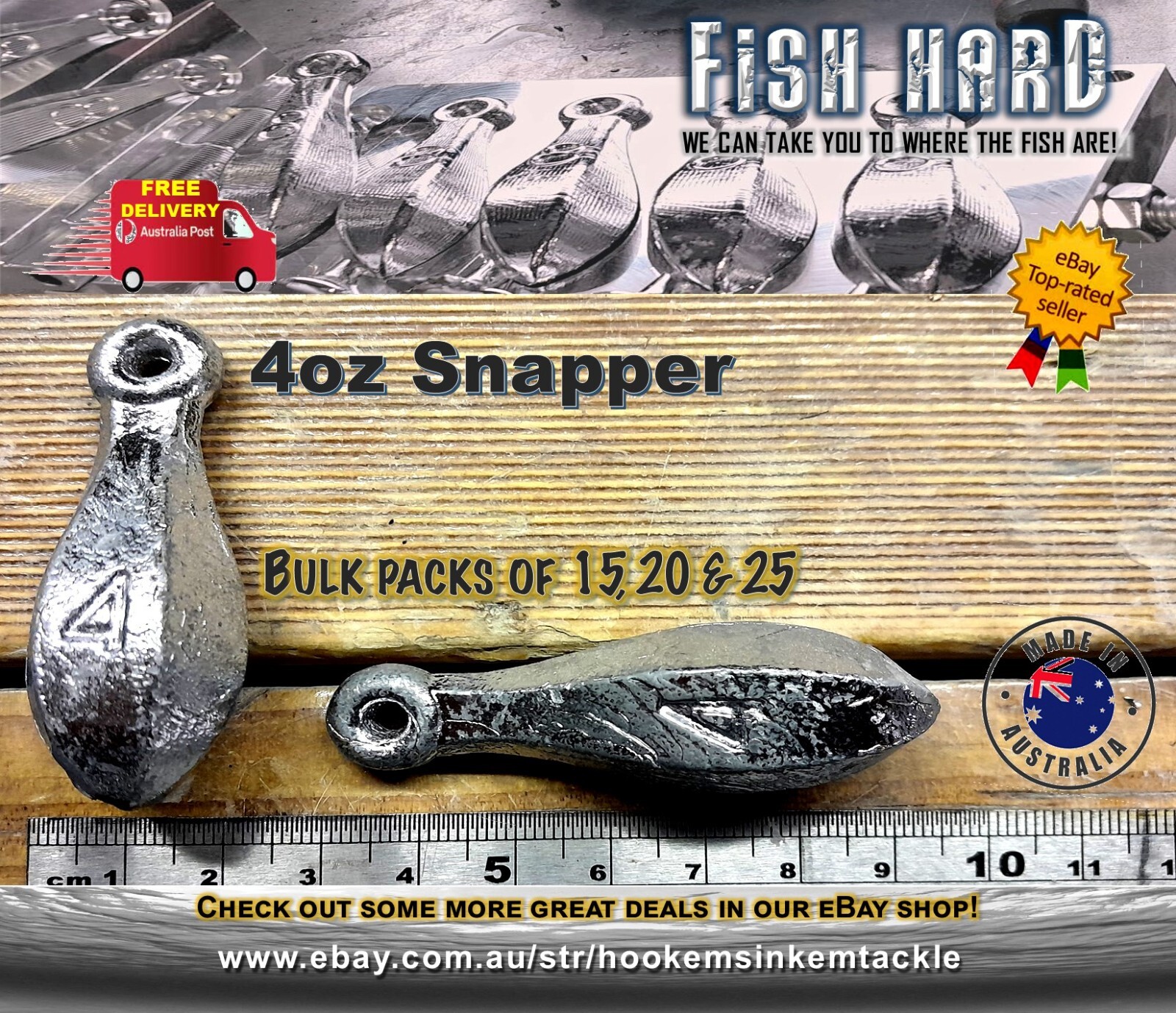 SNAPPER SINKERS, FISHING SINKERS, FREE POSTAGE Bulk Buy | eBay Australia