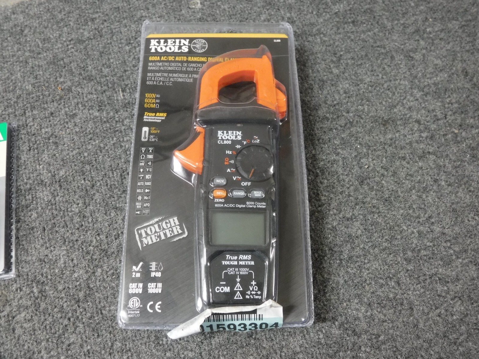 Klein Tools CL800 AC/DC True RMS Auto-Ranging Digital Clamp Meter for ...