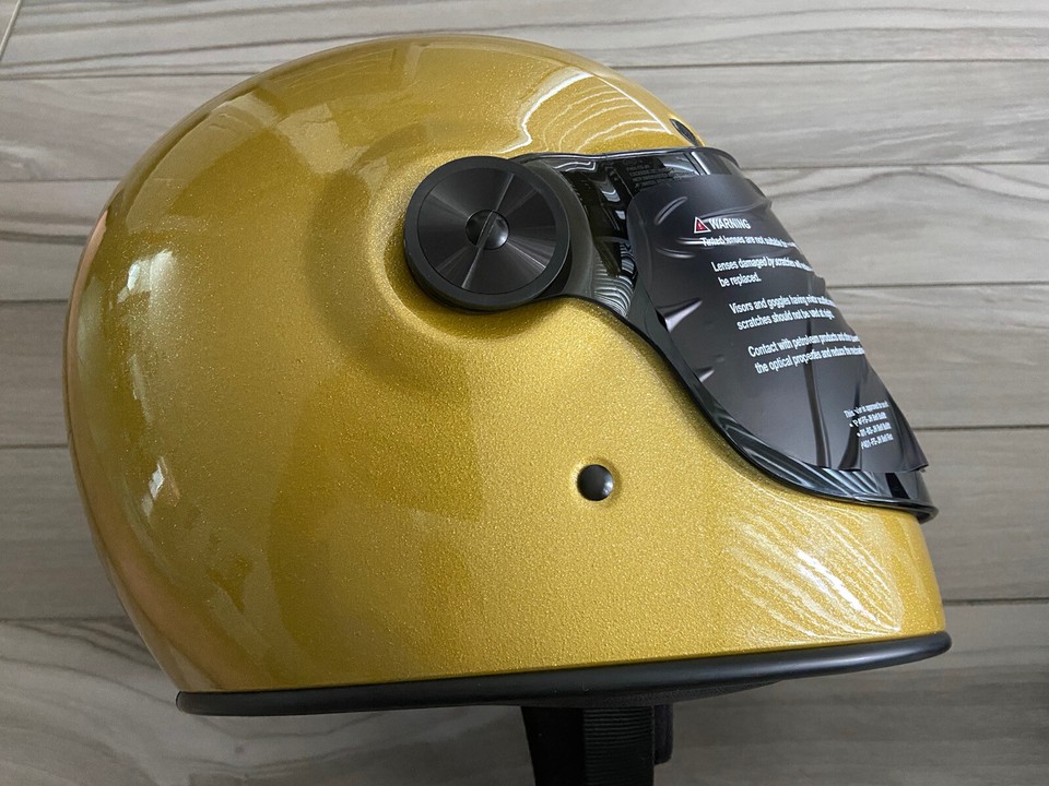 Bell Bullitt Gold Helmet Size Large Full Nutrafog II Face Shield | eBay