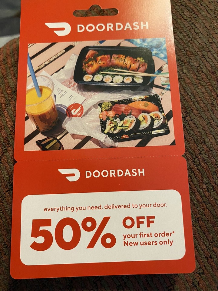 50 % off Door Dash Coupon Valid on Your First Order. New User ONLY exp ...
