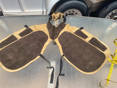 Farrier Chaps - Leather Fully Adjustable Equine Shoeing Apron - Brown ...