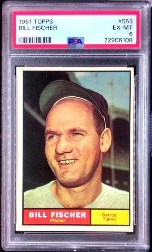 1961 Topps baseball card #553 Bill Fischer of the Detroit Tigers EX-MT ...