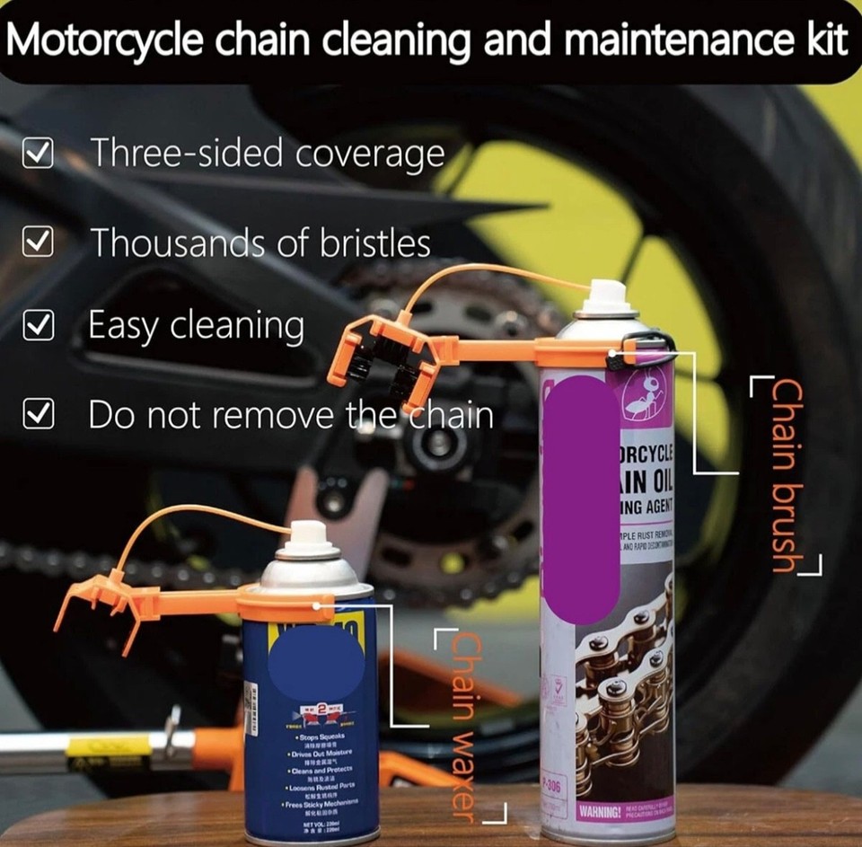 Motorcycle Chain Cleaning Kit, Bike Chain Oiler, Chain Lube Tool Kit ...