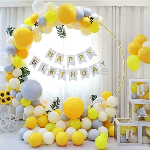 2M Round Hoop Balloon Arch Backdrop Flower Gold Display Stand Frame ...