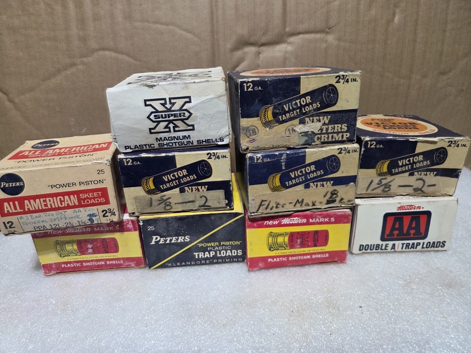 Lot 10 Vintage Empty Shotgun Shot Shell Boxes Winchester Super X Victor ...
