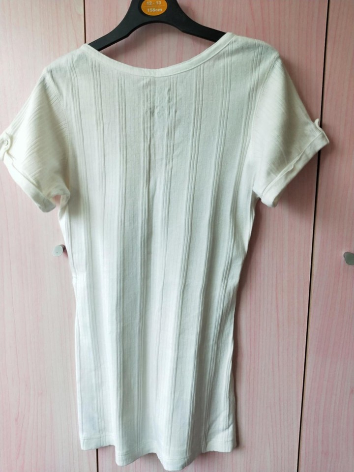 Ladies Cream top button trim V neck size 14 | eBay UK