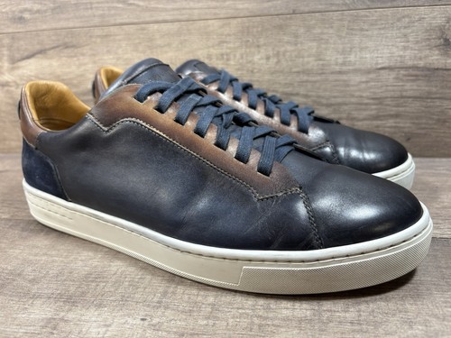 Magnanni Casual Sneakers Shoes Blue Brown Leather Sneakers Mens Size 11 ...