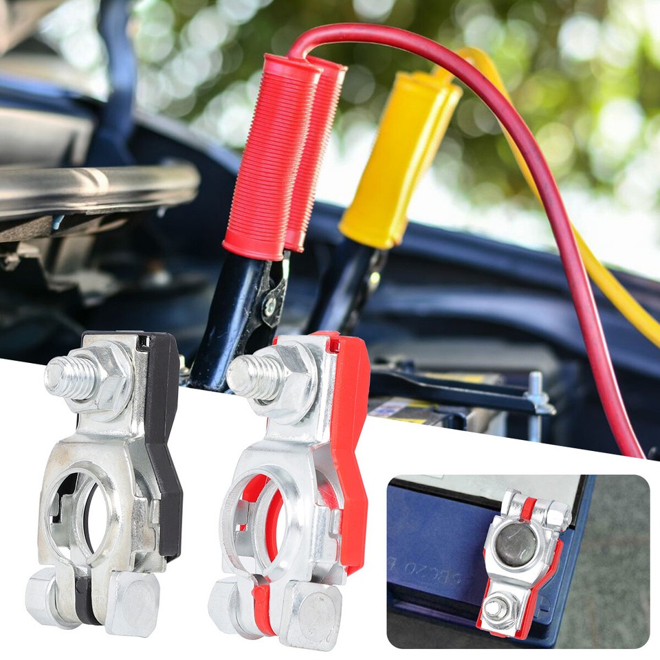 2Pairs Top Post Battery Cable Ends Terminal Clamps Connectors Positive ...