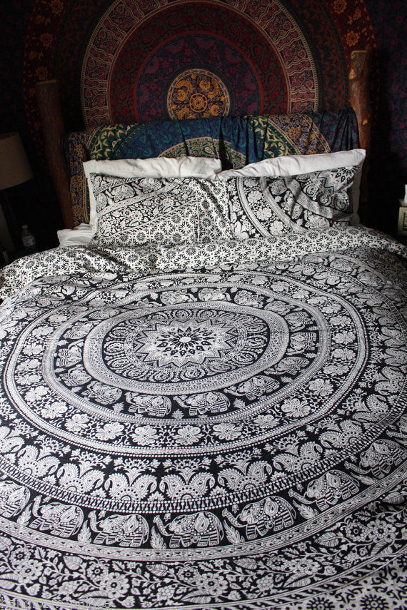 Bedding Set Duvet Doona Quilt Cover King Size Cotton Mandala Hippie ...