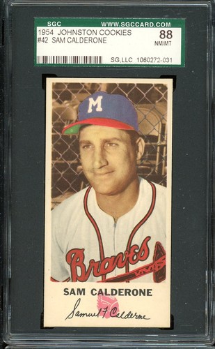 1954 Johnston Cookies Milwaukee Braves - Sam Calderone #42 for sale ...