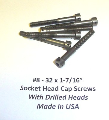 20 #8-32 x 1-7/16" SHCS- Socket Head Cap Screw ALLOY STEEL w/Drilled ...