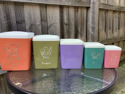Vintage Nally Ware Kitchen Canisters X5 | eBay Australia