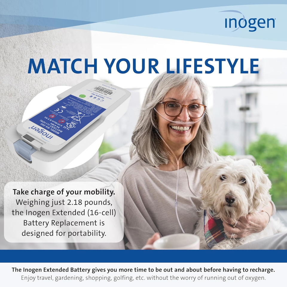 Inogen G5 Battery, Rove 6 Battery, Inogen BA-500 8-Cell Single Battery ...