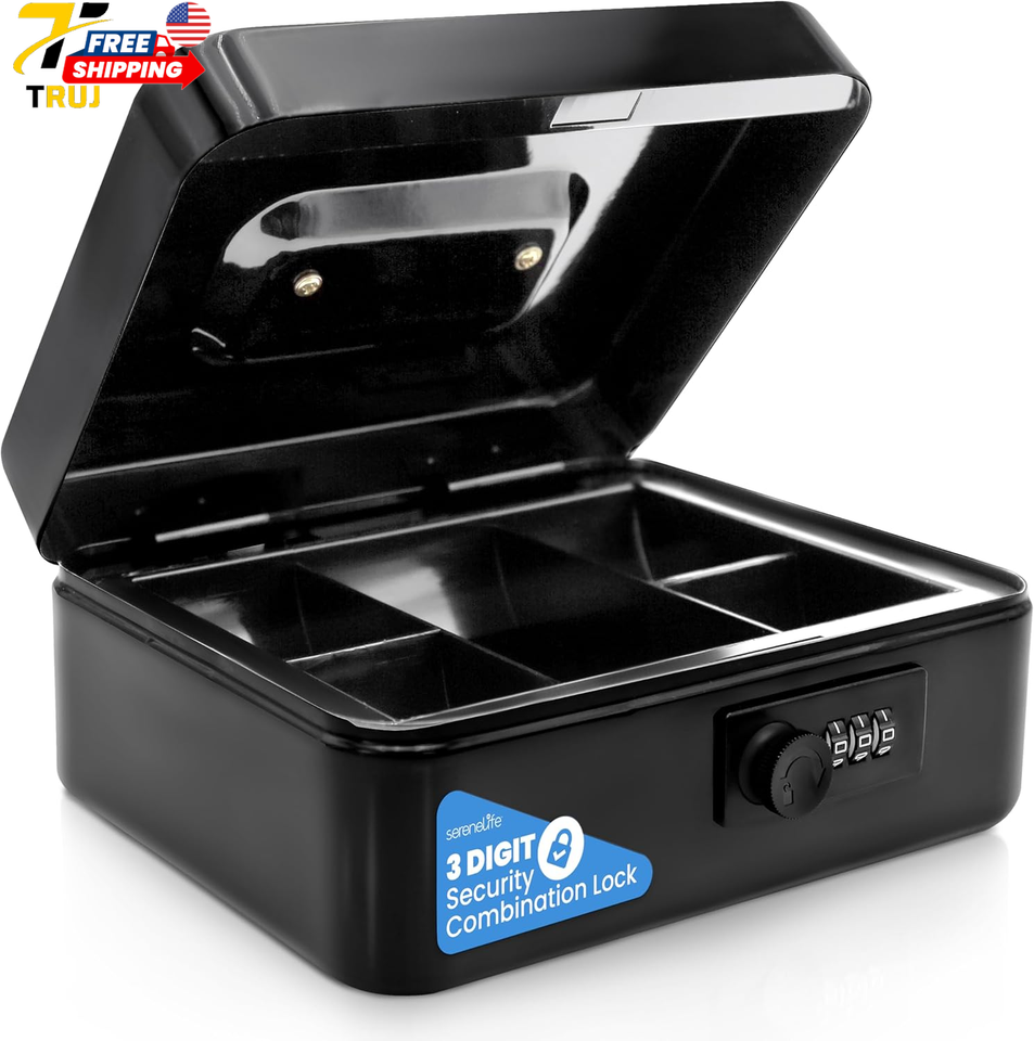 Security Money Box Fire Proof Lock Safe Storage Cash Gun Jewelry ...