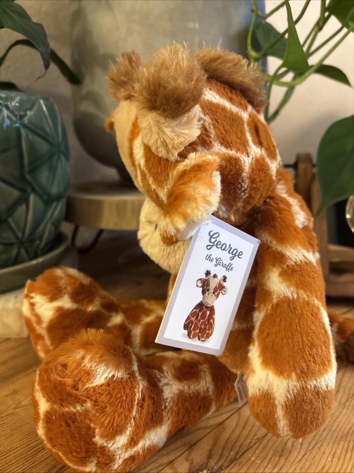 Aurora giraffe Plush Stuffed Animal Black White Holstein Floppy Arms ...