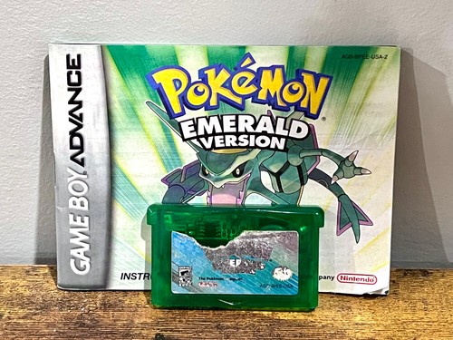 Gameboy Advance GBA Nintendo Pokemon Emerald Authentic Works w/ Manual ...