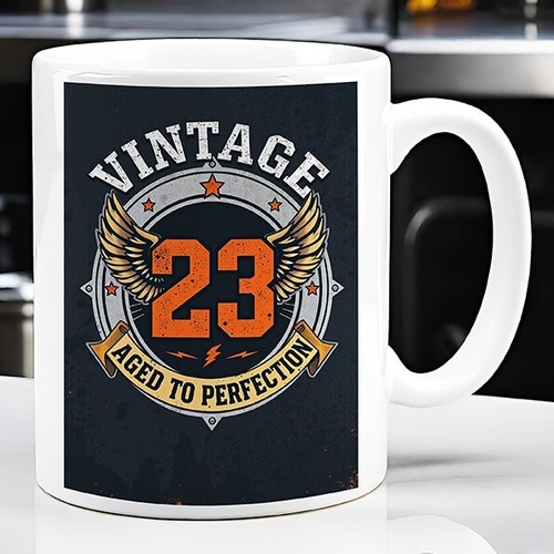Funny Coffee Mug 23rd Birthday VINTAGE 23 Retro Cup Present Gift for ...