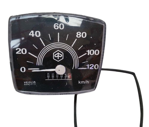 Vespa Speedometer Square Small Frame V50 Special 0-120Km Black Km Per ...
