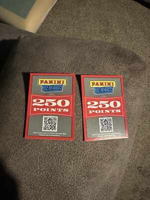 250(X2=500) Panini Rewards Points Unused Redemption Card | eBay