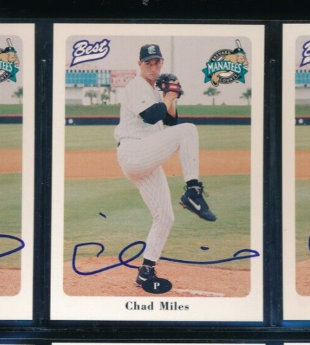 1996 Best #20 Chad Miles Brevard County Manatees Signed Autograph (CY26 ...