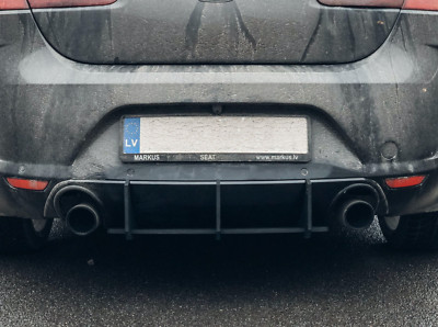 For Seat Leon mk2 1p Cupra FR rear bumper diffuser with ribs / winglets ...