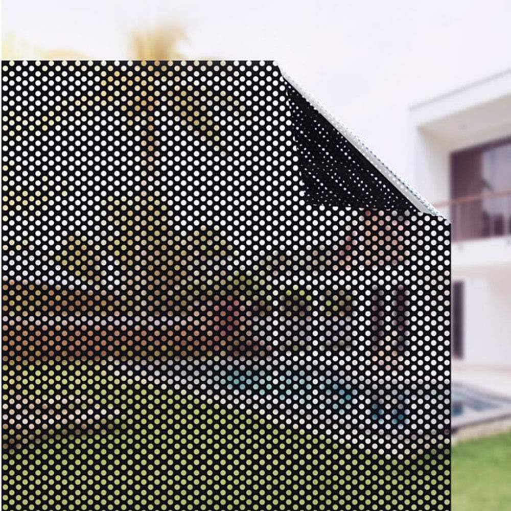 Perforated Mesh Window Film Self Adhesive Black Dotted One Way Film ...