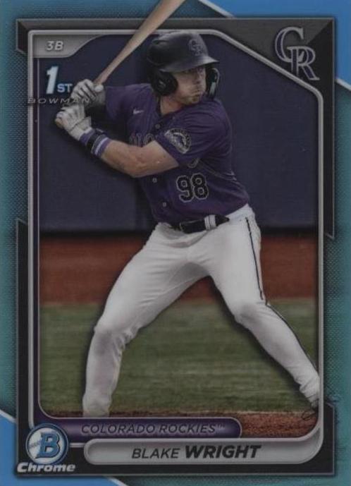 2024 Bowman Draft - Chrome Blake Wright #BDC-27 Sky Blue Refractor (RC ...