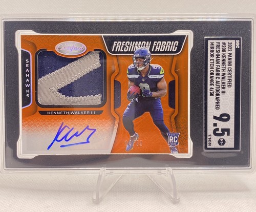 Kenneth Walker III 2022 Certified Freshman Fabric Orange /30 RPA SGC 9. ...