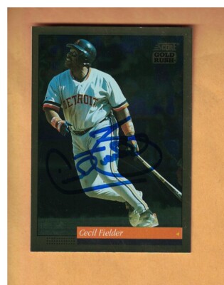 Cecil Fielder Autographed 1994 SCORE GOLD BASEBALL CARD SIGNED DETROIT ...