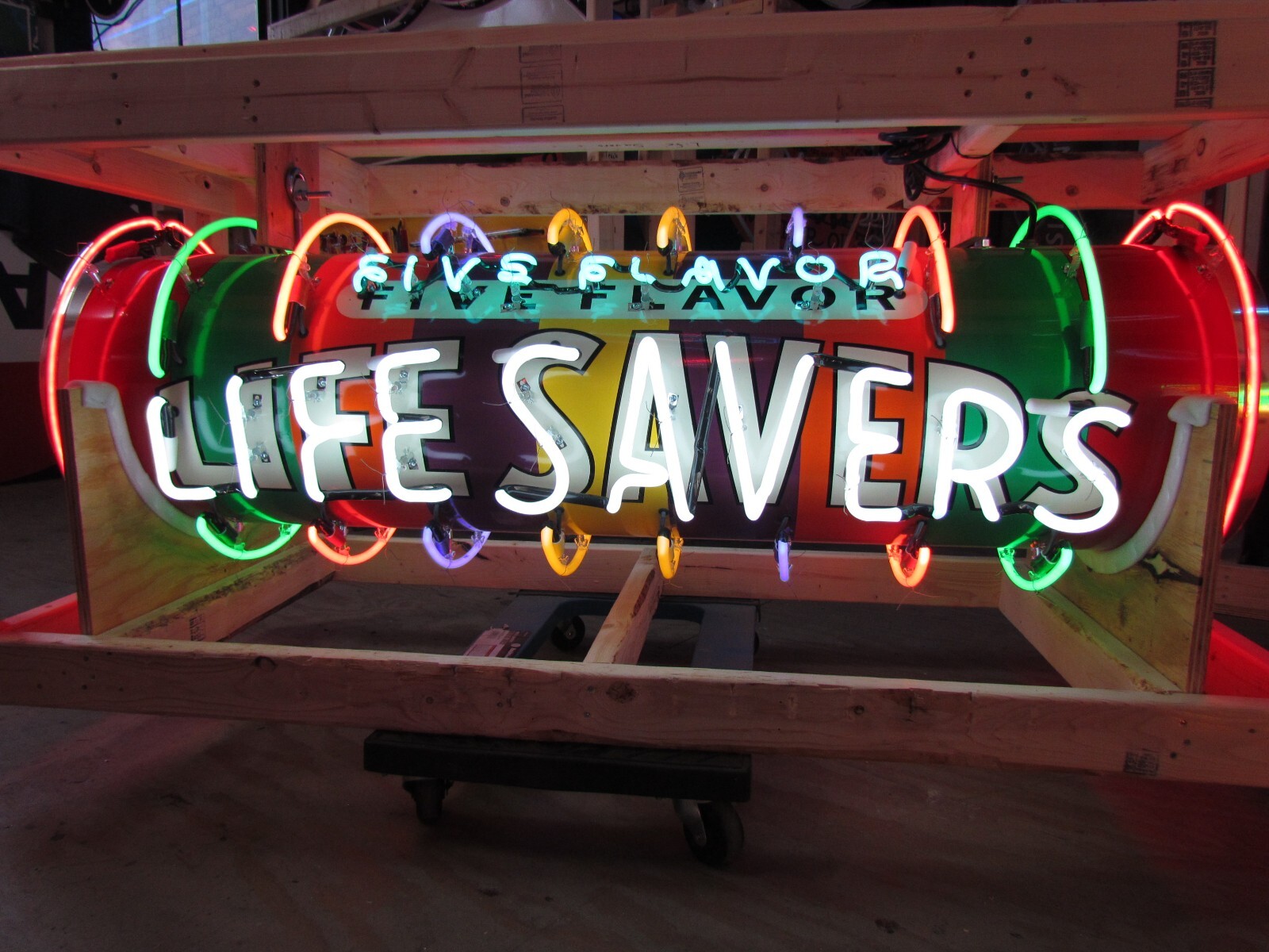 New Lifesavers Roll Painted Neon Sign 62 IN W x 18 IN Diameter | eBay