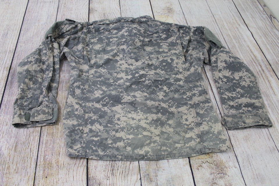 US Army Combat Uniform ACU Camo Coat Full-Zip Long Sleeve Top Medium ...
