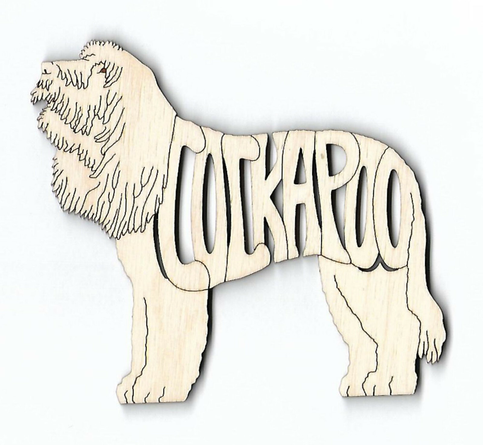 Cockapoo Dog laser cut and engraved wood Magnet | eBay