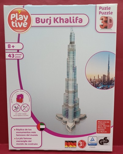 🇦🇪🇦🇪🇦🇪 Puzzle 3D BURJ KHALIFA play tive 43 Pz new 8+ 55,5 cm 🇦🇪🇦🇪🇦🇪 | eBay