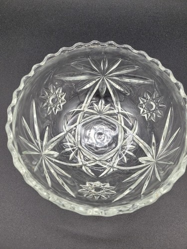 Vintage MCM Anchor Hocking EAPC Star of David Small Clear Glass Bowl 5 ...