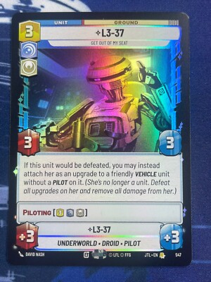 Star Wars Unlimited - L3-37 Foil 547 | eBay