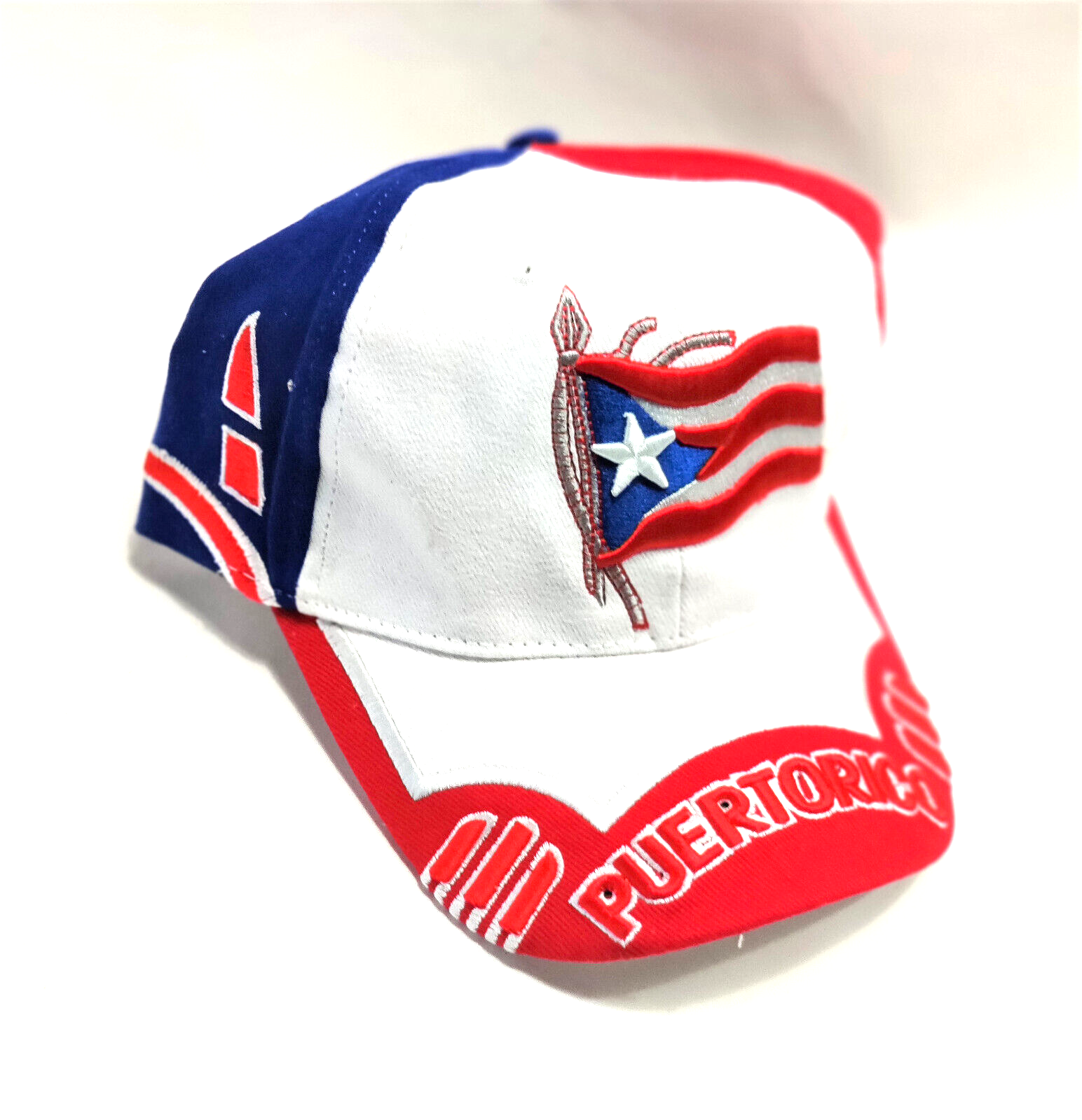 Puerto Rico Flag PR Baseball Hat Red White Blue Cap-Gorra Embroidered ...