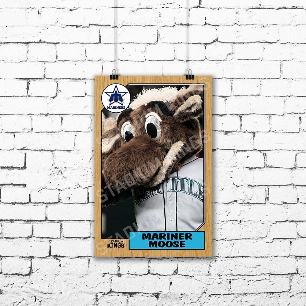 Mariner Moose Seattle Mascot MLB 1987 Baseball Card Poster - 11x17 ...
