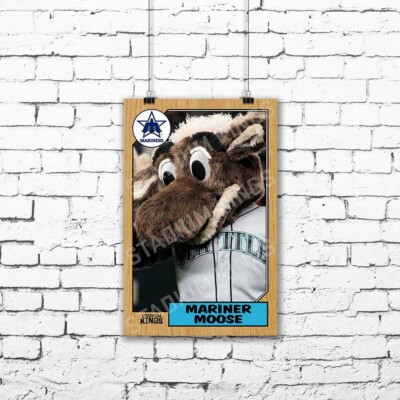 Mariner Moose Seattle Mascot MLB 1987 Baseball Card Poster - 11x17 ...