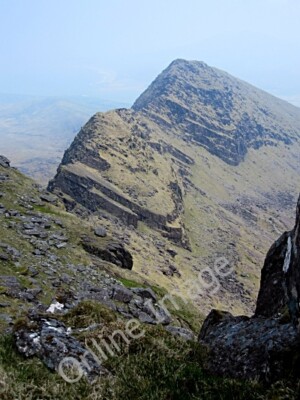 Photo 6x4 Narrow Ridge Faha/Q4912 The nearest summit on ridge is not ...