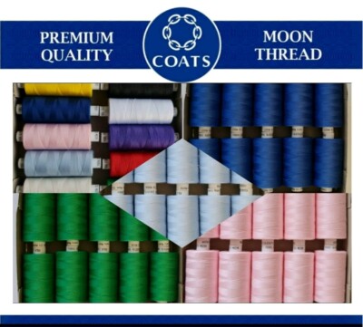 COATS MOON TKT-120 SPUN POLYESTER SEWING & OVERLOCKING THREAD 10 X1000Y ...