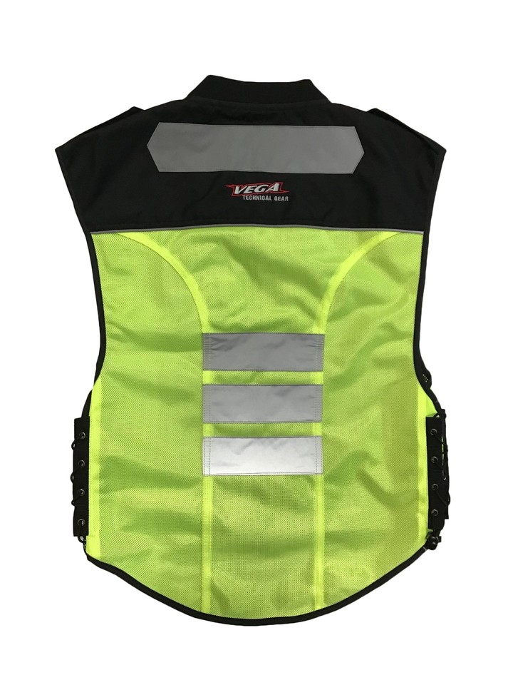 Vega Mesh Motorcycle Reflective Safety Vest Hi-Vis Yellow Adult Size ...