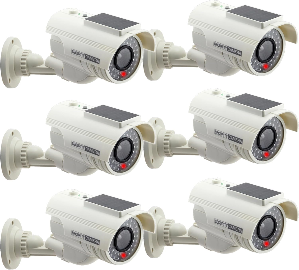 Solar Indoor/Outdoor Dummy Security Camera with LED (6-Pack ...