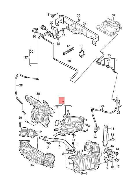 VW CRAFTER SCB SCC SYB SYC SYD SYI BRACKET FOR RADIATOR EGR 04L131425M ...
