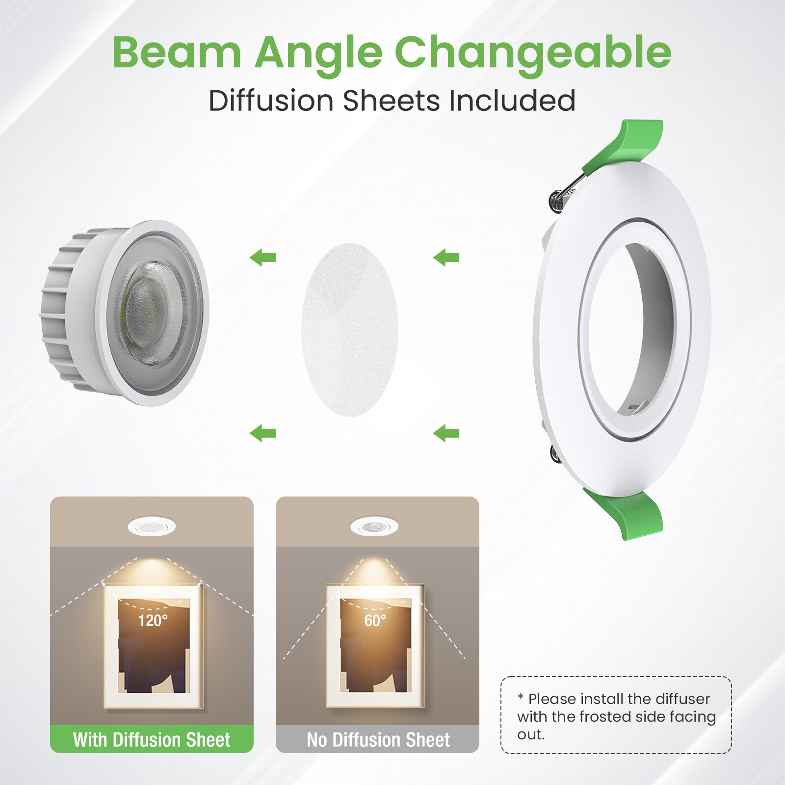 LED Adjustable Tilt Angle Downlights Recessed CCT DIM Round Ceiling ...