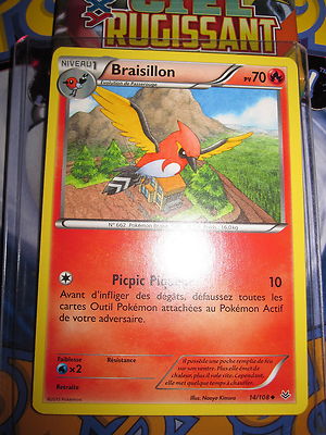 POKEMON CIEL RUGISSANT XY6 ( ‿ ) FRANCAIS UNCO BRAISILLON 14/108 NEUF ...