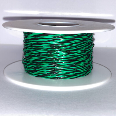 Twisted Pair 30 AWG Solid Tefzel Wire Green/Black MIL-W-81822/13 100 ft ...