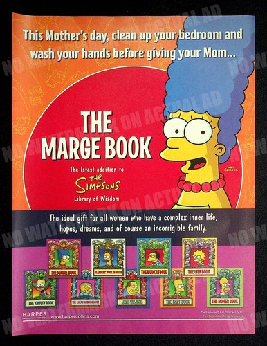 Simpsons the Marge Book Harper Collins 2008 Print Magazine Ad Poster ...