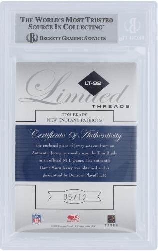 Tom Brady Patriots Signed 2005 Leaf Limited Threads Relic #LT-92 #5/12 ...