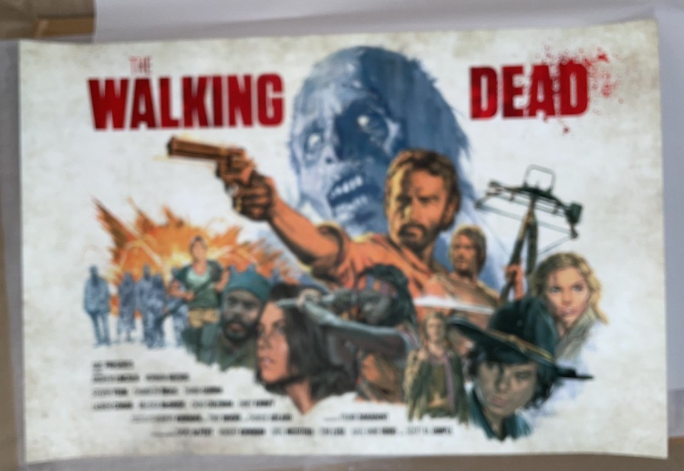 The Walking Dead Paul Mann Screen Print poster #/125 36X24 mondo artist ...
